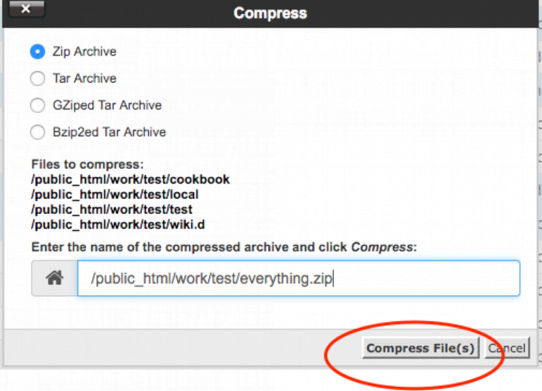 How to Compress and Uncompress Files with cPanel - KnownHost