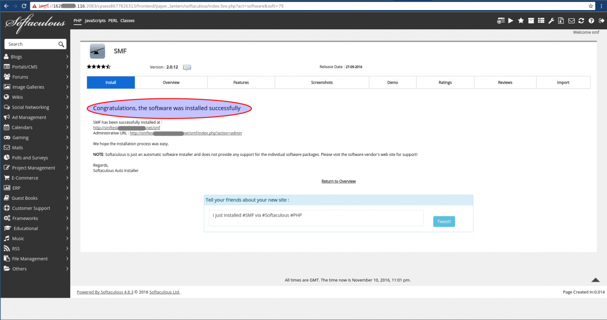 How To Install SMF via Softaculous - KnownHost