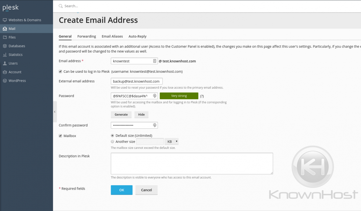 How to create a new email - KnownHost