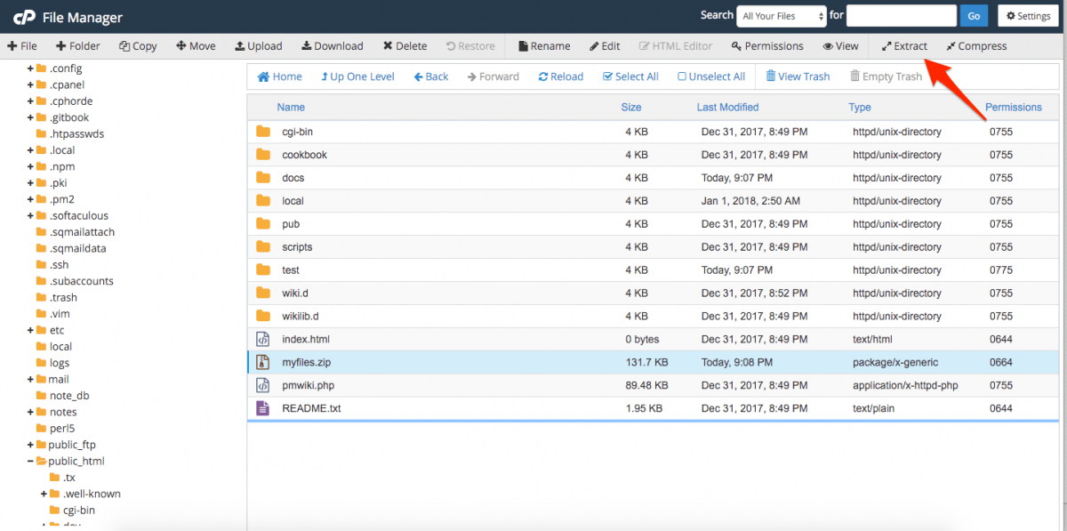 How to Compress and Uncompress Files with cPanel - KnownHost