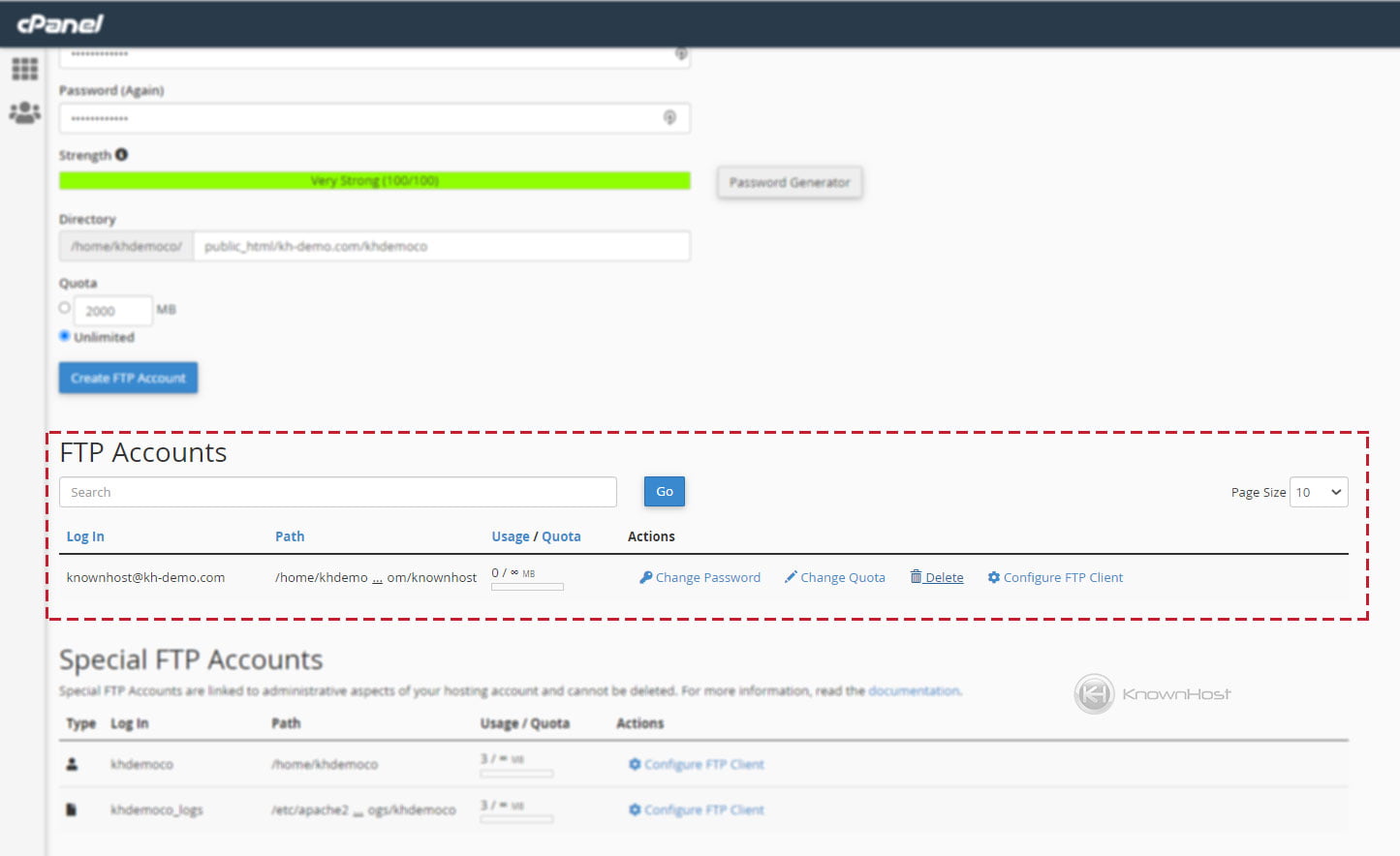 How To Create an FTP Account in cPanel? - KnownHost