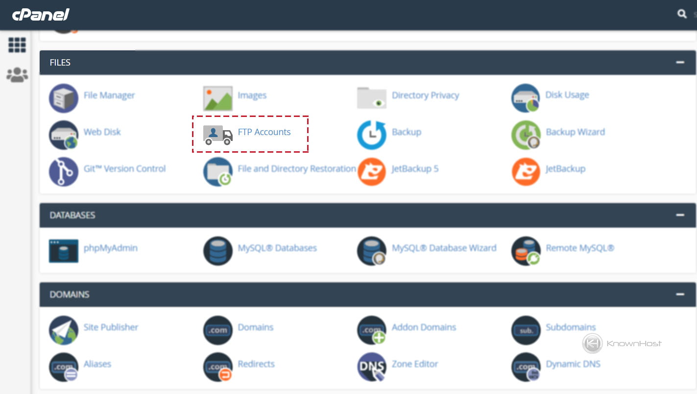 How To Create an FTP Account in cPanel? - KnownHost