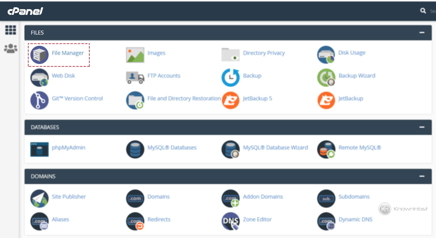 How to use cPanel's File Manager? - KnownHost