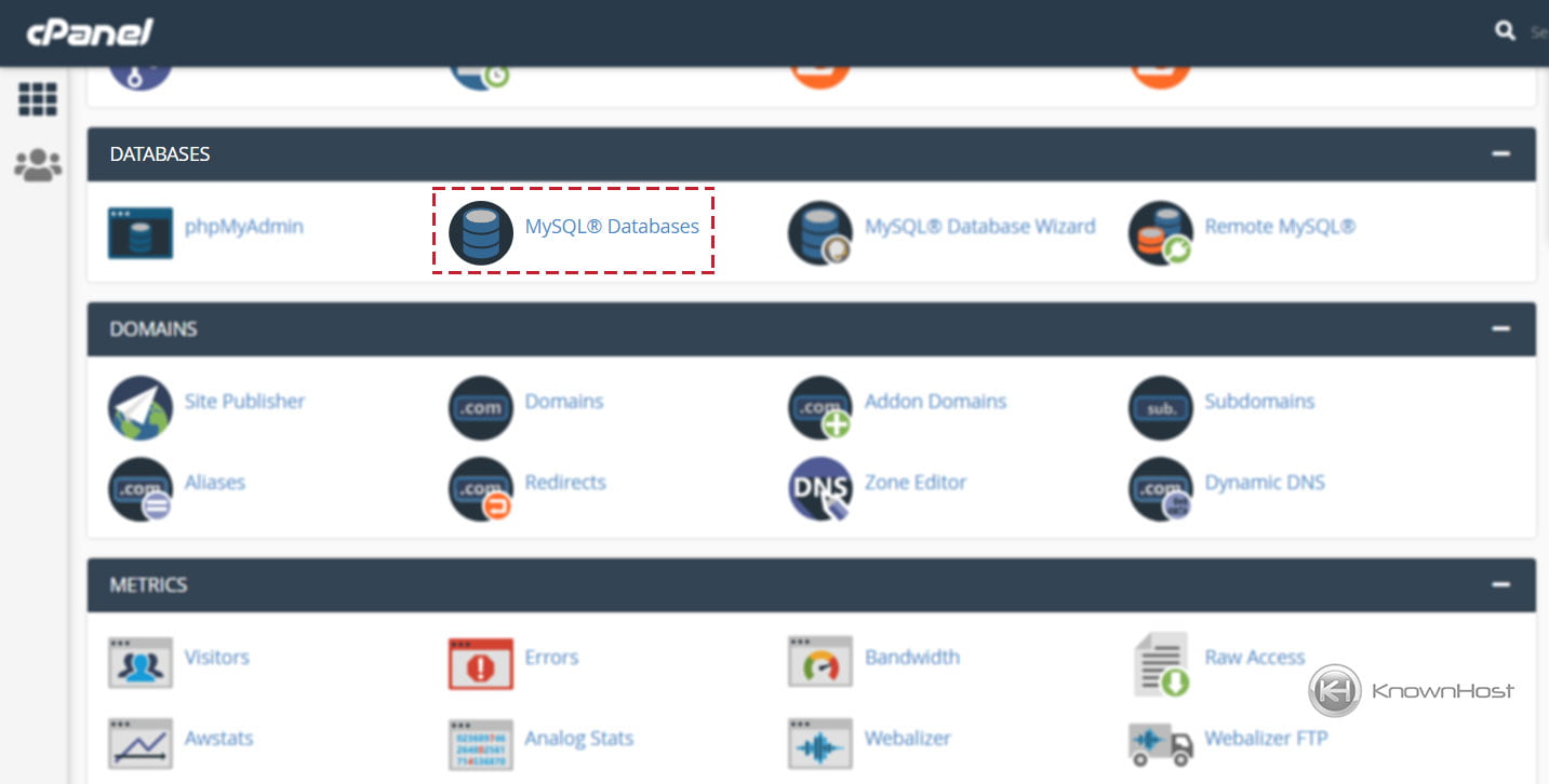 How To Create Mysql Database And User In Cpanel Knownhost 2847