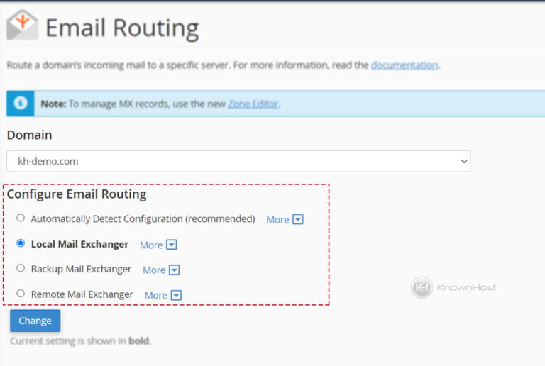 How to configure Email Routing in cPanel? - KnownHost