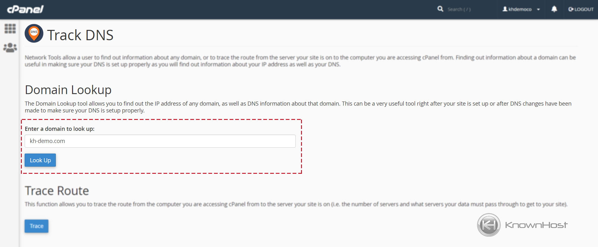 How to Track DNS in cPanel? - KnownHost