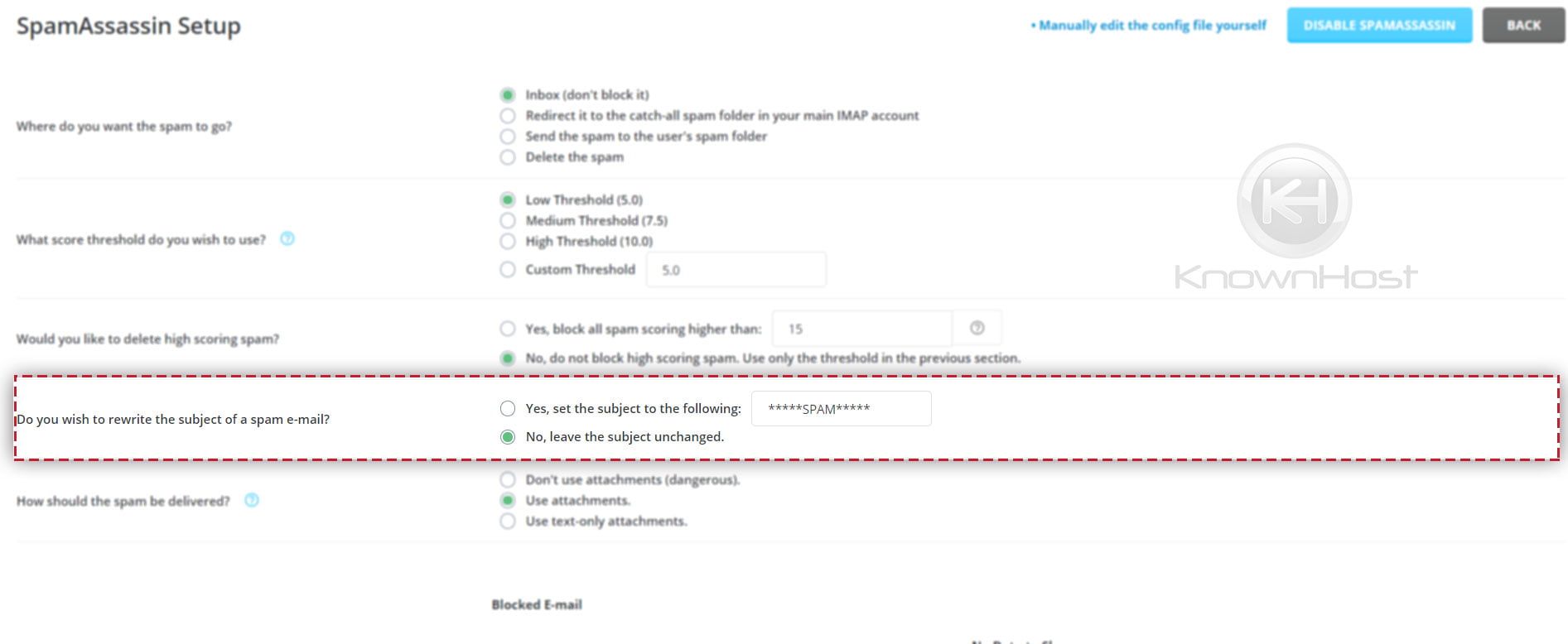 How to Enable and Configure SpamAssassin in DirectAdmin? - KnownHost