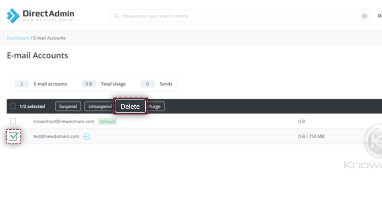How to Create an Email Account in DirectAdmin? - KnownHost