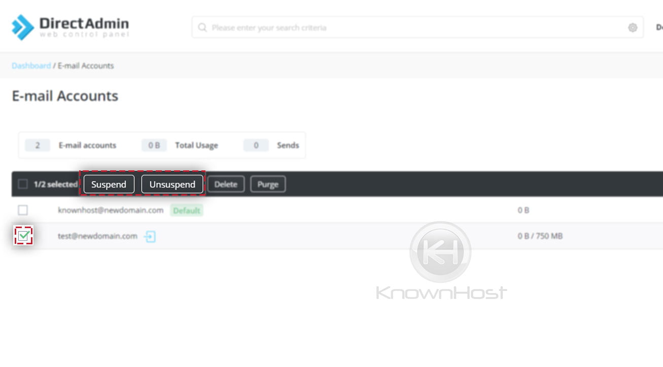 How to Create an Email Account in DirectAdmin? - KnownHost