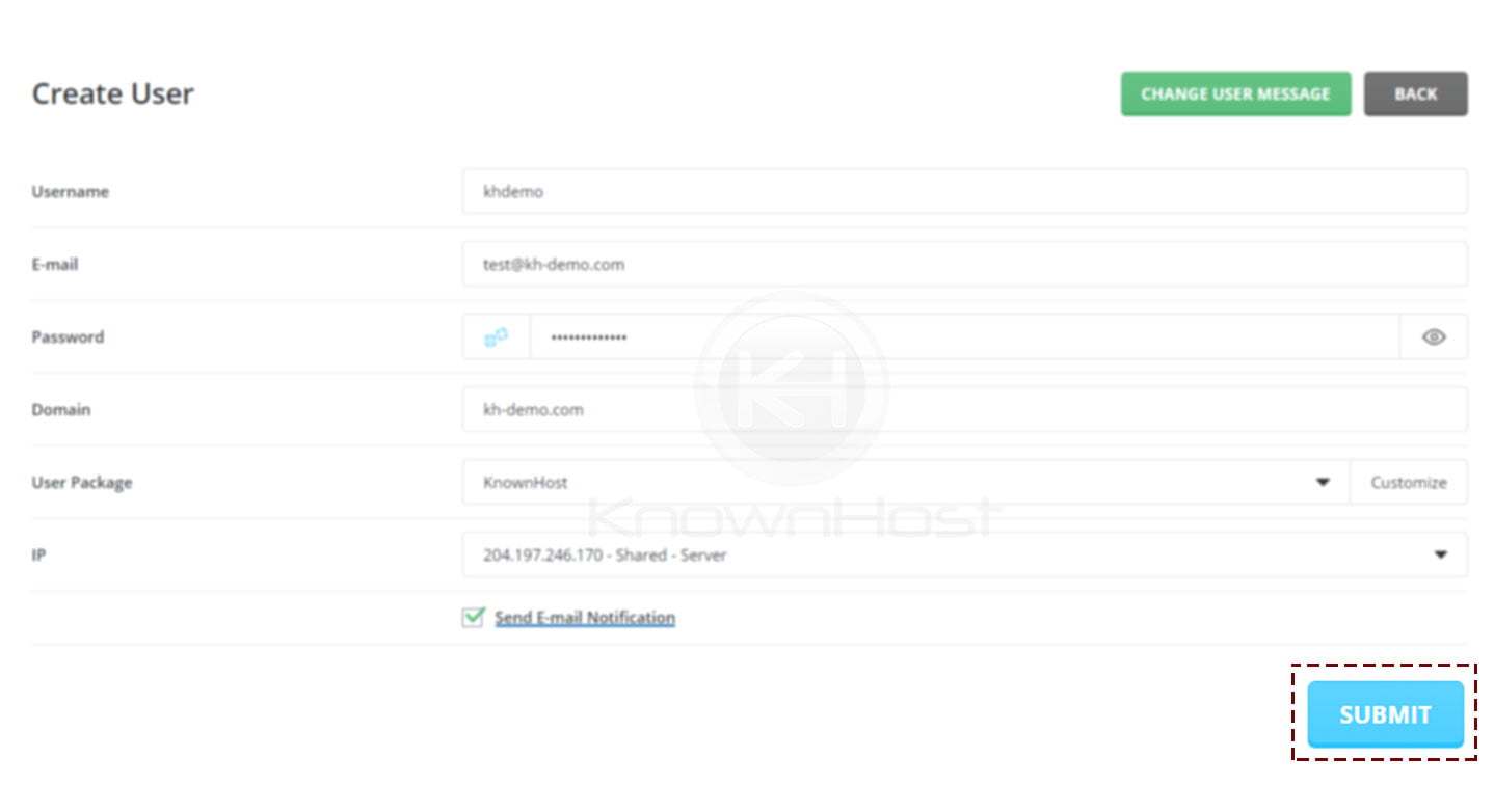 How to add a new user in DirectAdmin? - KnownHost