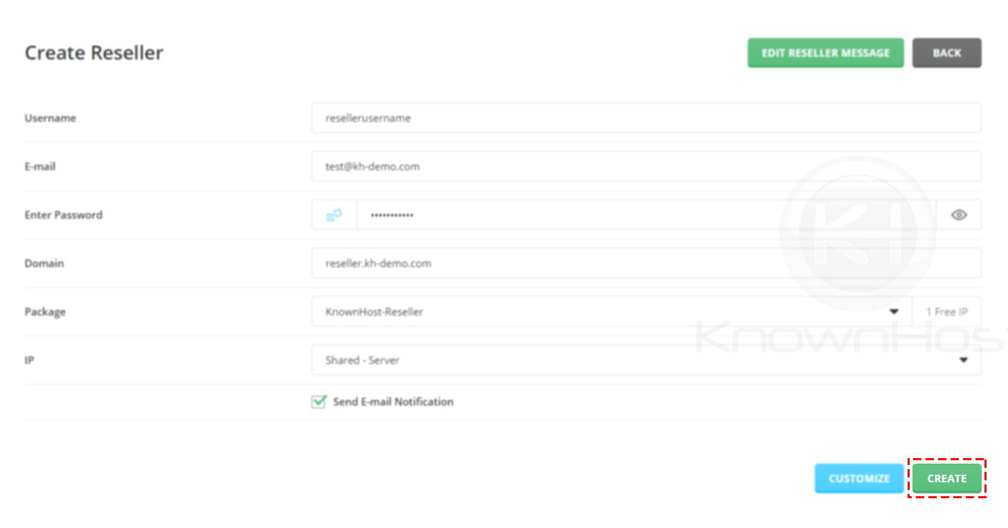 How to create a Reseller in DirectAdmin? - KnownHost