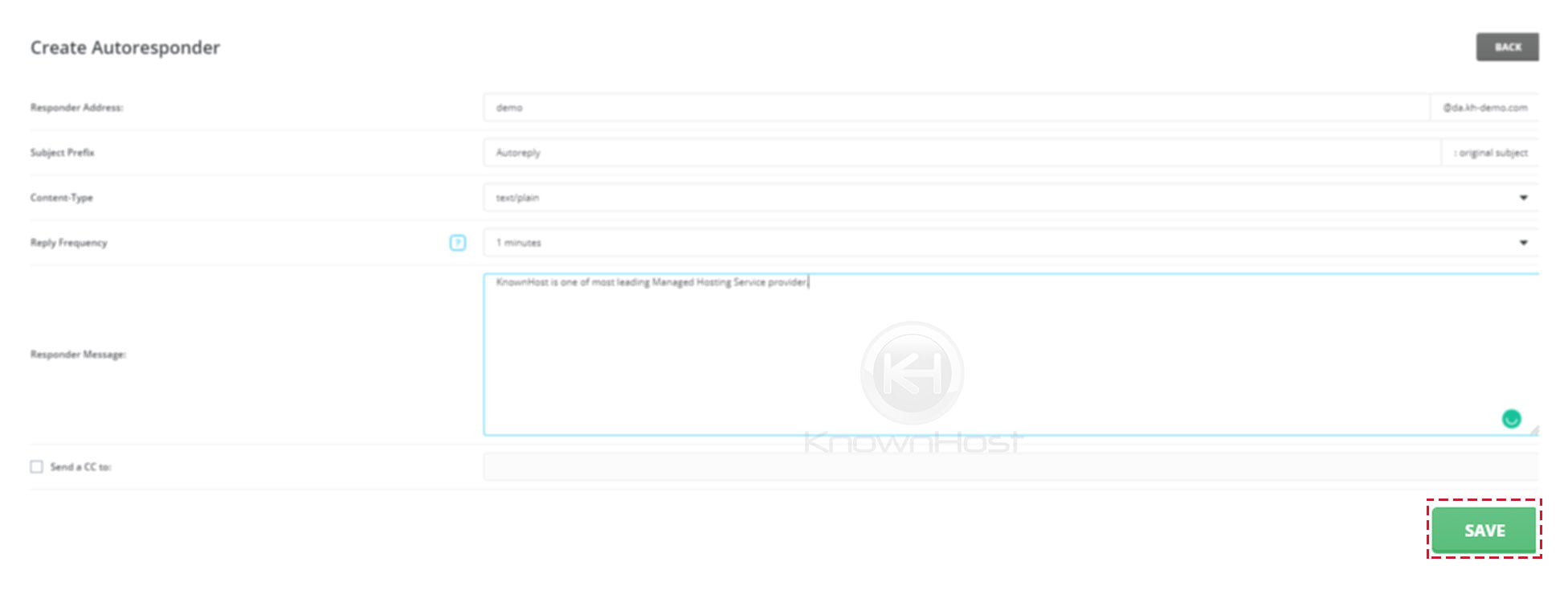 How to create autoresponder in DirectAdmin? - KnownHost