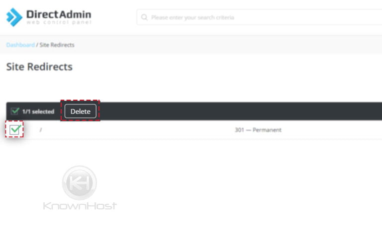 How to set up site redirection in DirectAdmin? - KnownHost