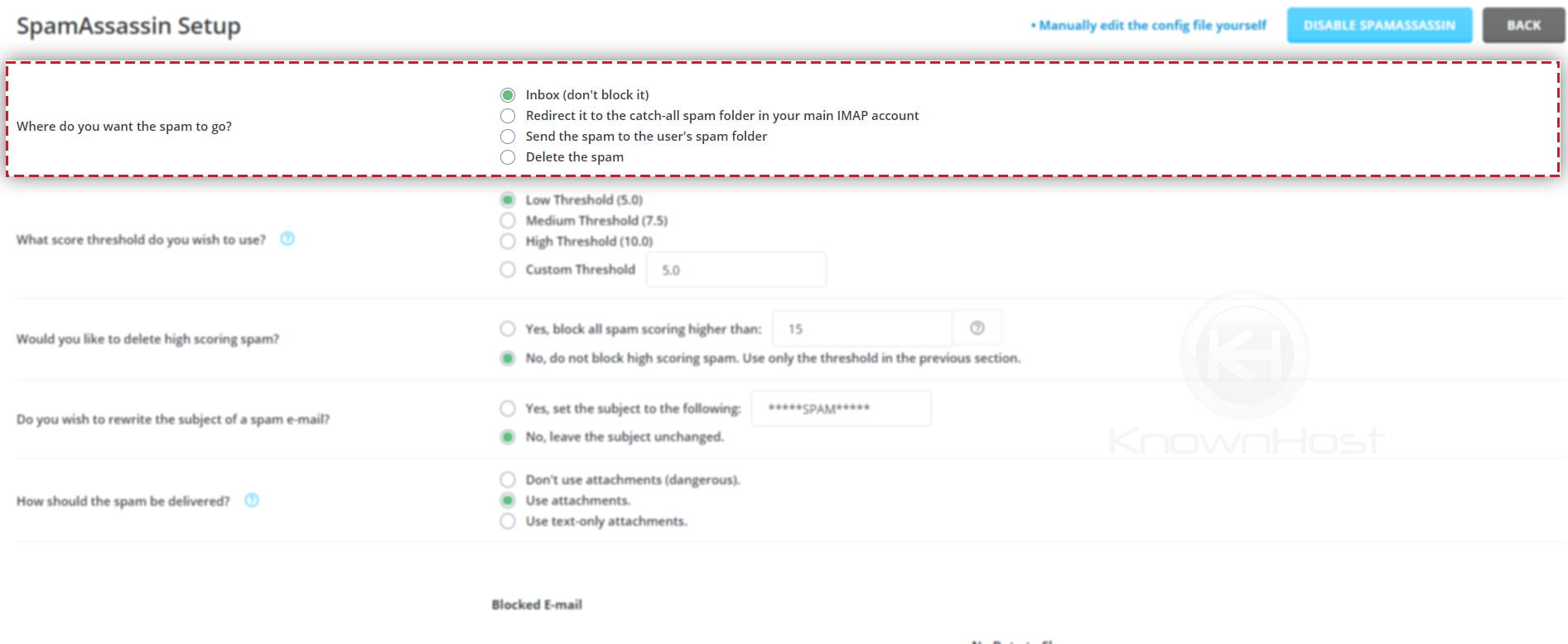 How to Enable and Configure SpamAssassin in DirectAdmin? - KnownHost