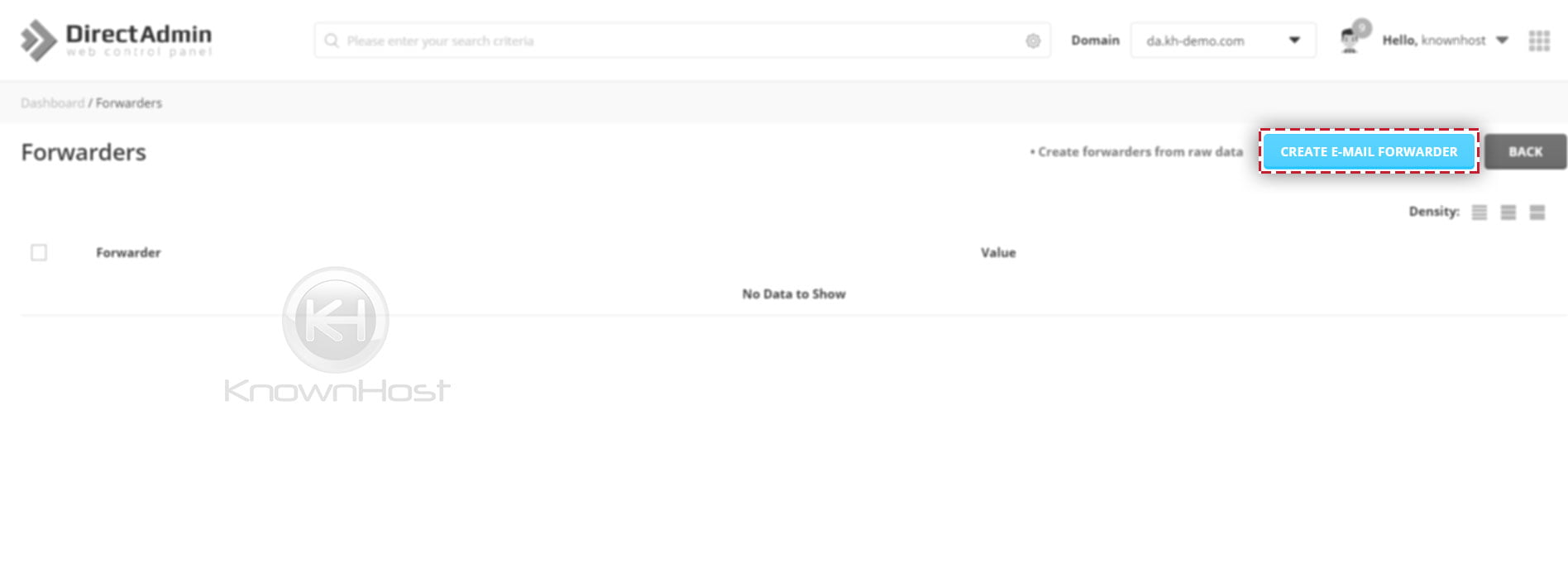 How to create an email forwarder in DirectAdmin? - KnownHost