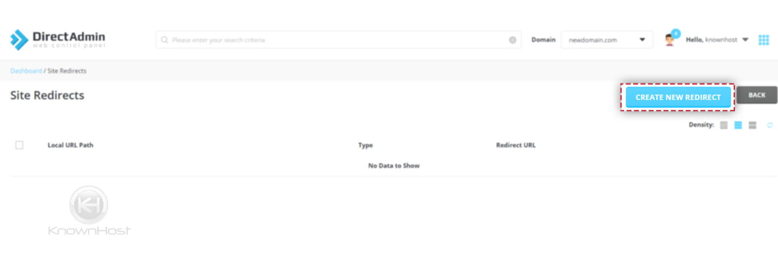 How to set up site redirection in DirectAdmin? - KnownHost