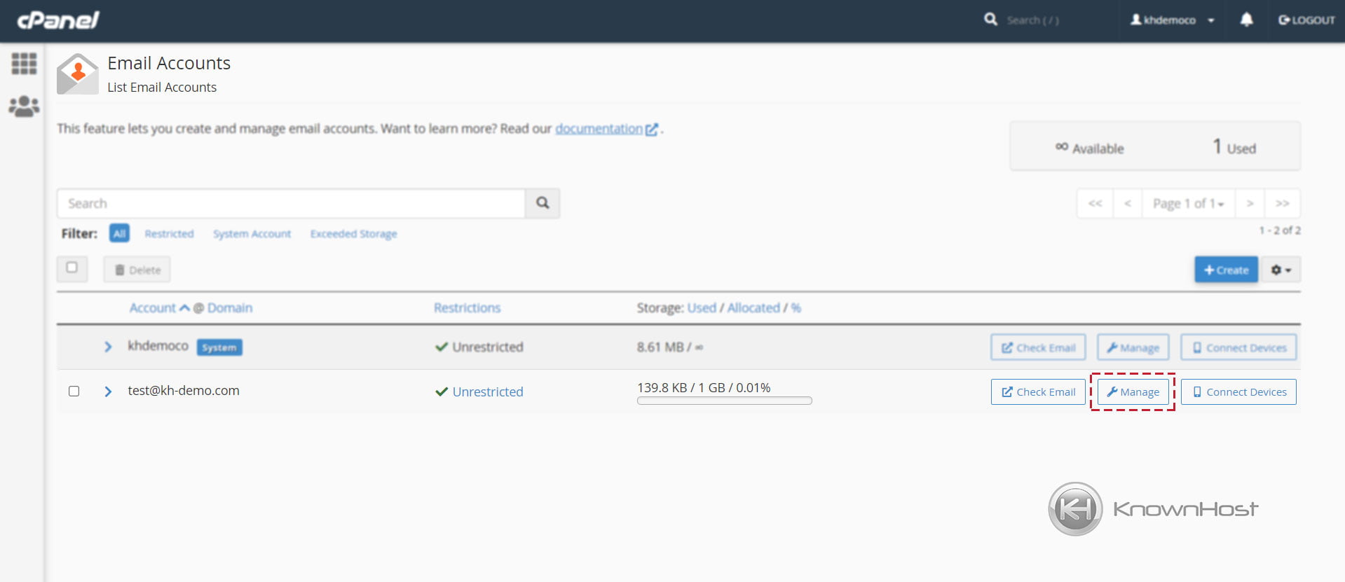 How to change an email account password in cPanel? - KnownHost