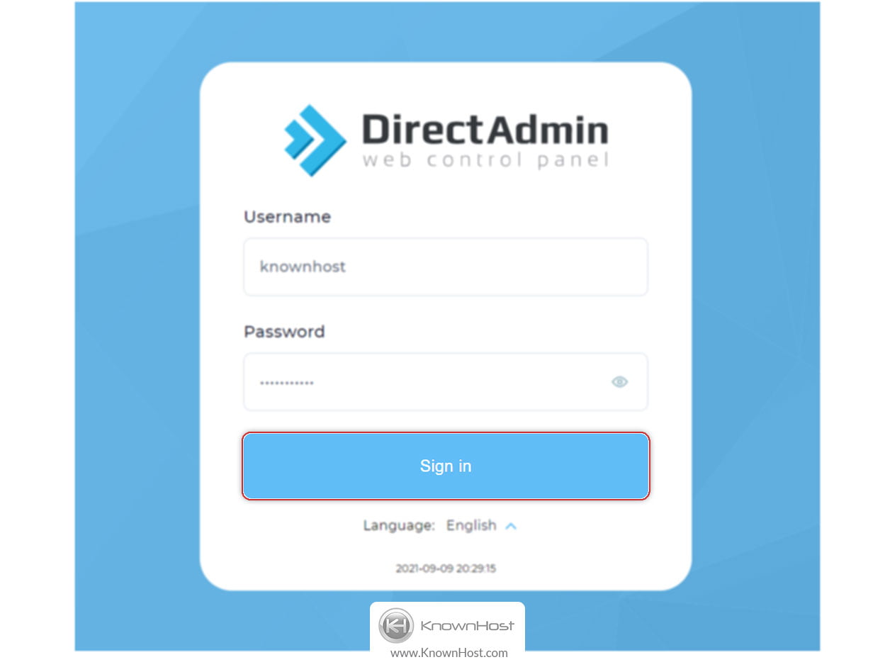 How to login into DirectAdmin control panel? - KnownHost