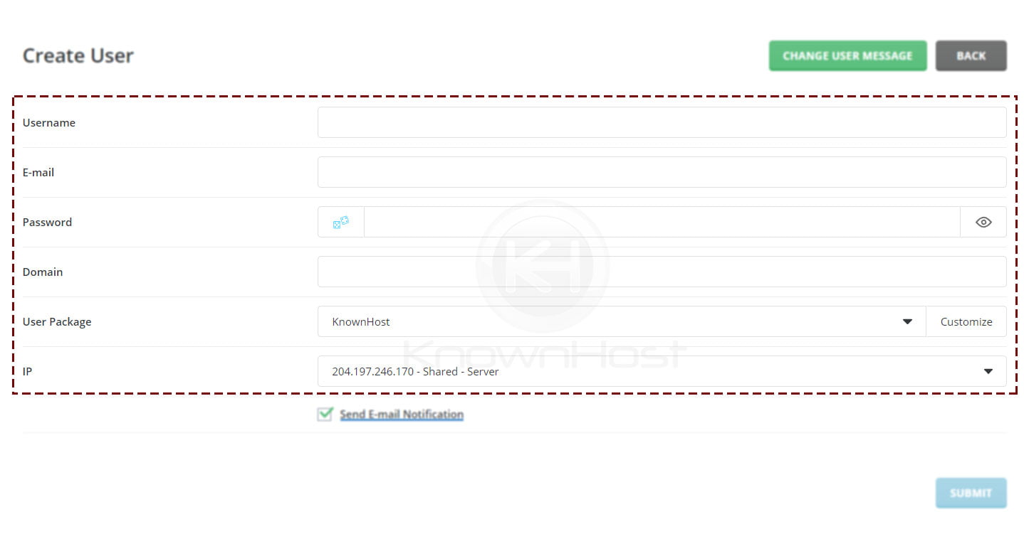 How to add a new user in DirectAdmin? - KnownHost