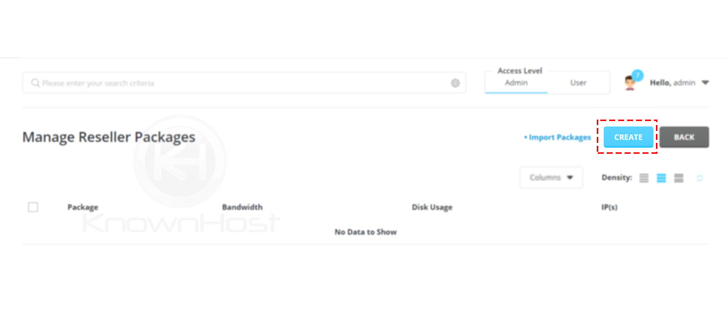 How to create Reseller Package in DirectAdmin? - KnownHost