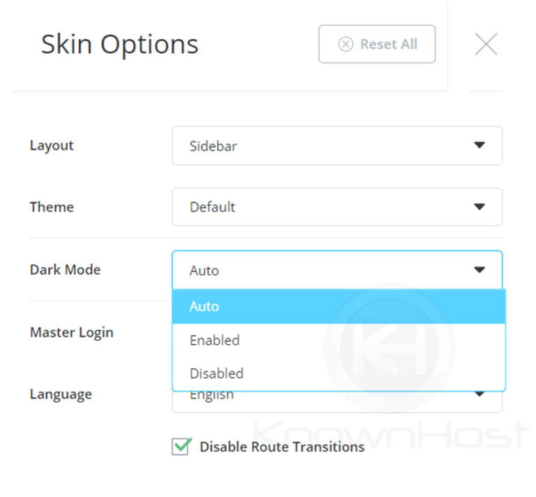 How to change the skin in DirectAdmin? - KnownHost
