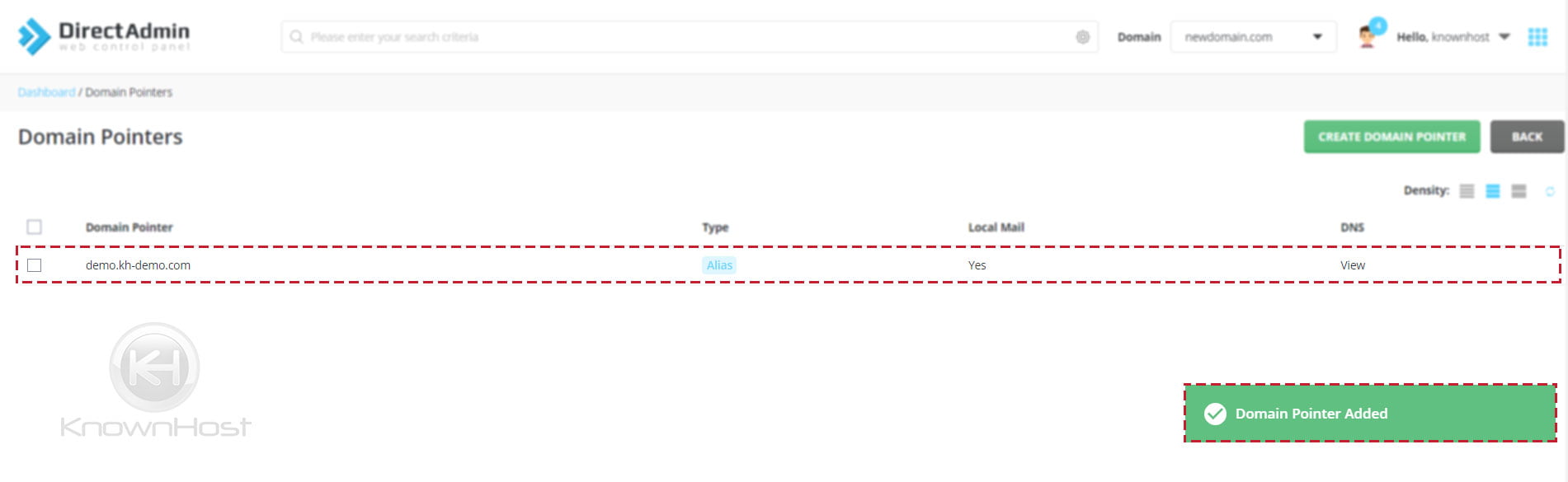 How to set up Domain Pointers in DirectAdmin? - KnownHost
