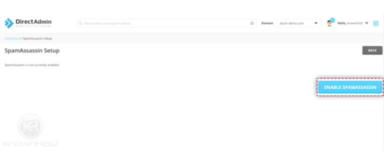 How to Enable and Configure SpamAssassin in DirectAdmin? - KnownHost