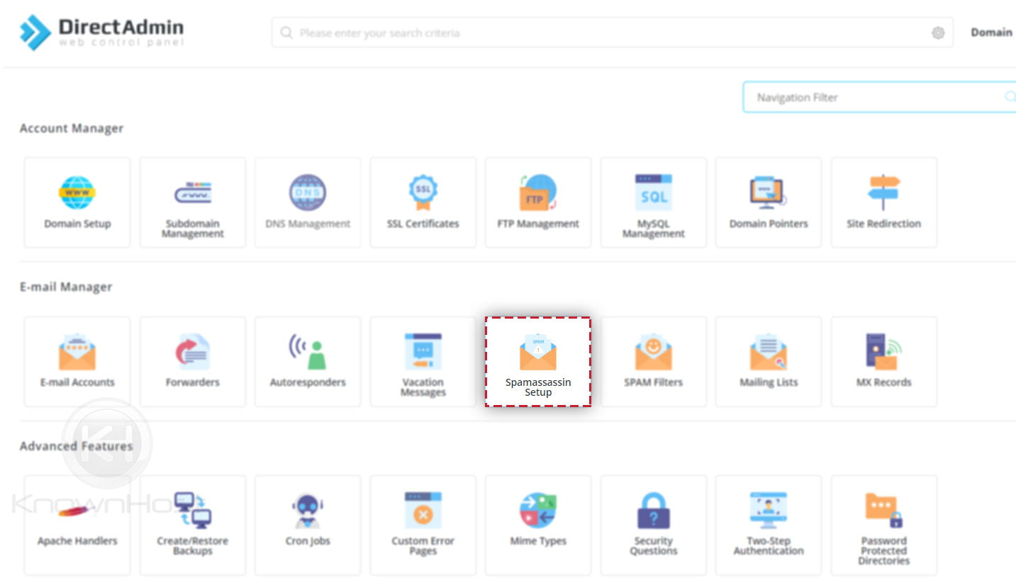 How to Enable and Configure SpamAssassin in DirectAdmin? - KnownHost