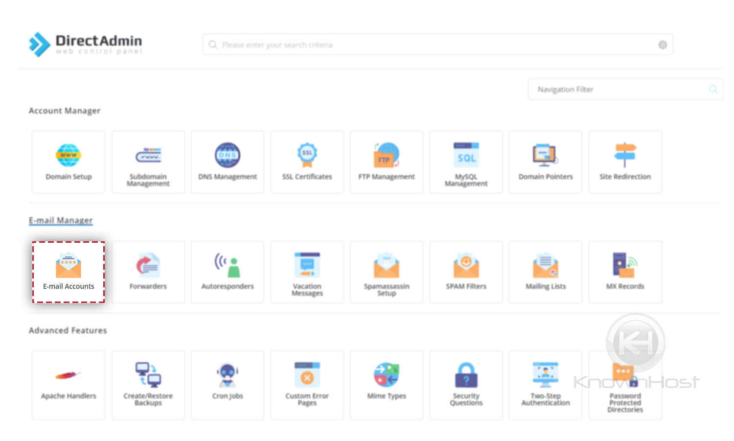 How to Create an Email Account in DirectAdmin? - KnownHost