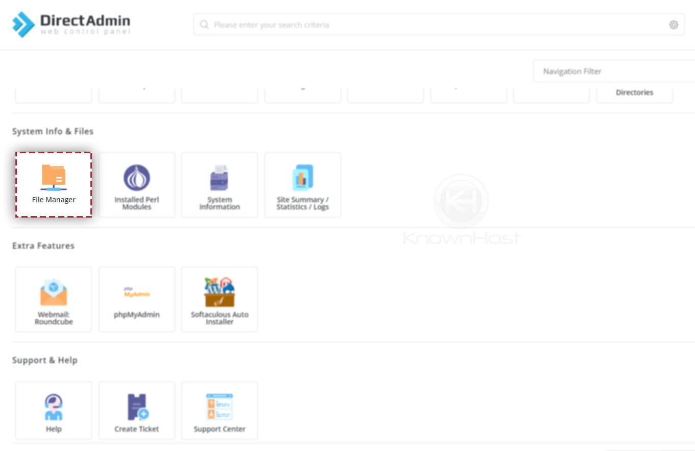 How To Download Files from the DirectAdmin? - KnownHost