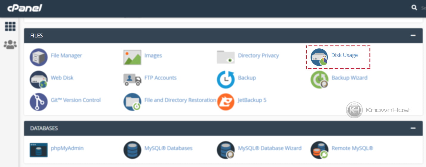 How to view Disk Usage in cPanel? - KnownHost