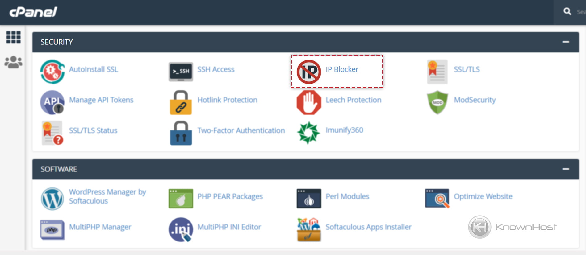 How to use IP Blocker in cPanel? - KnownHost