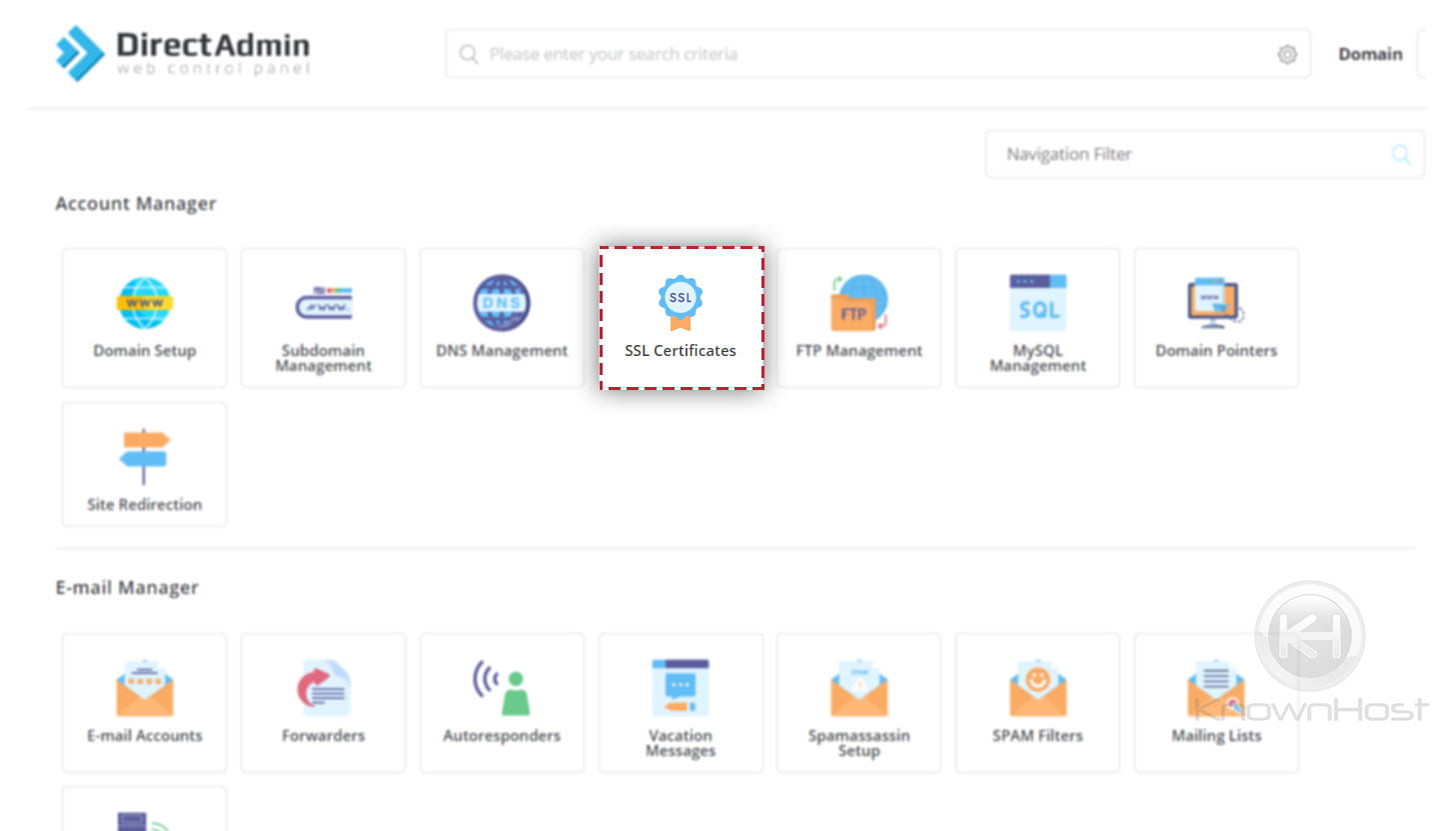 How to generate CSR for SSL in DirectAdmin? - KnownHost
