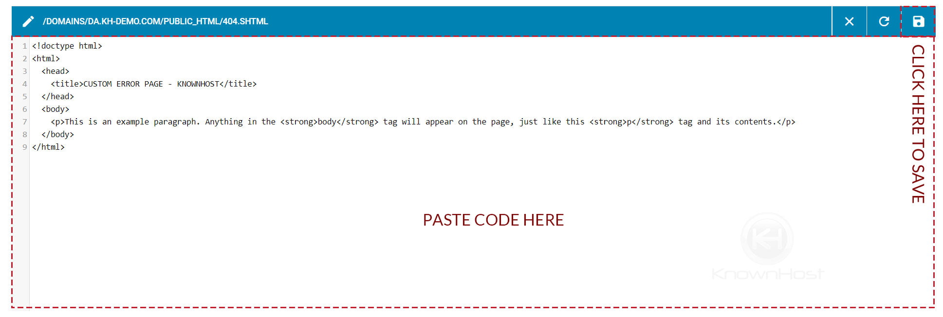 How to set up Custom Error Pages in DirectAdmin? - KnownHost
