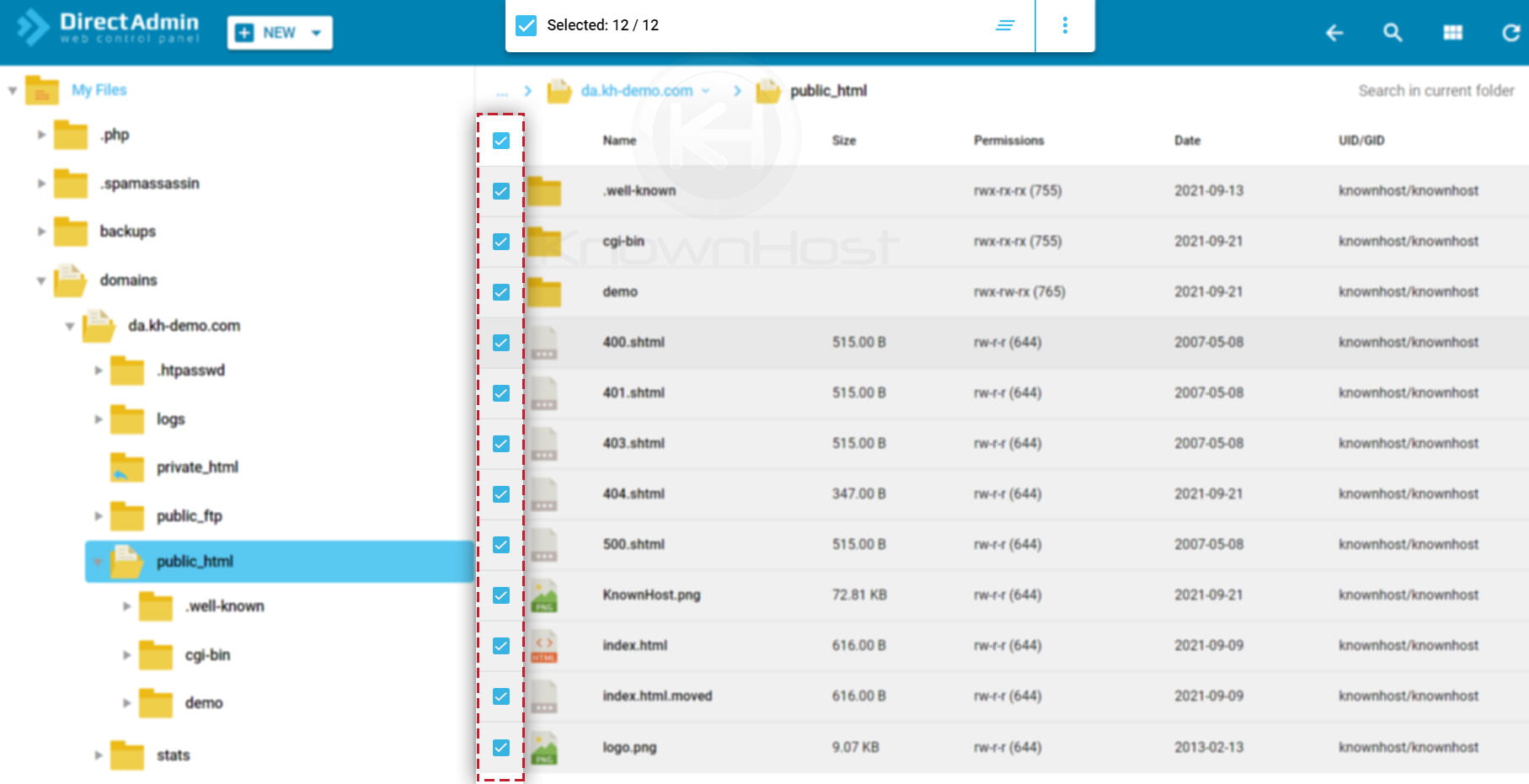 How to create an archive in DirectAdmin? - KnownHost