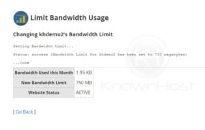 How to Limit Bandwidth Usage for cPanel? - KnownHost