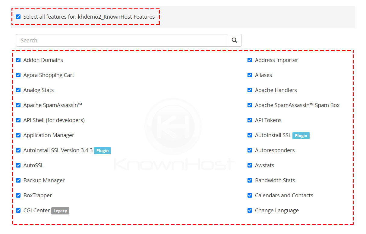 How to use Feature Manager in WHM? - KnownHost