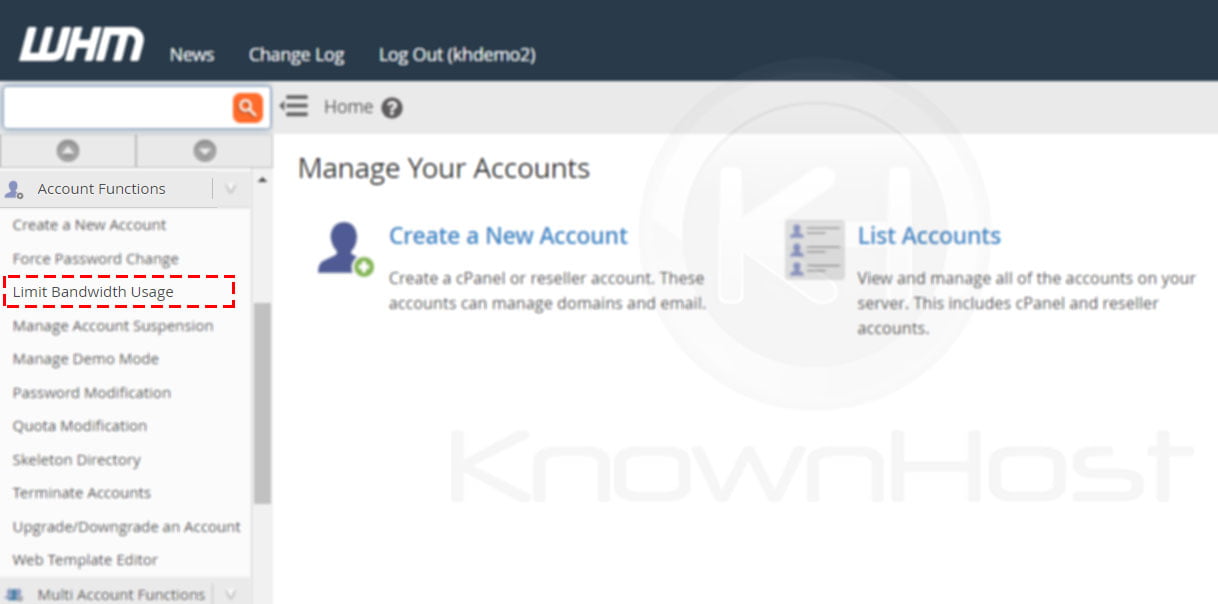 How to Limit Bandwidth Usage for cPanel? - KnownHost
