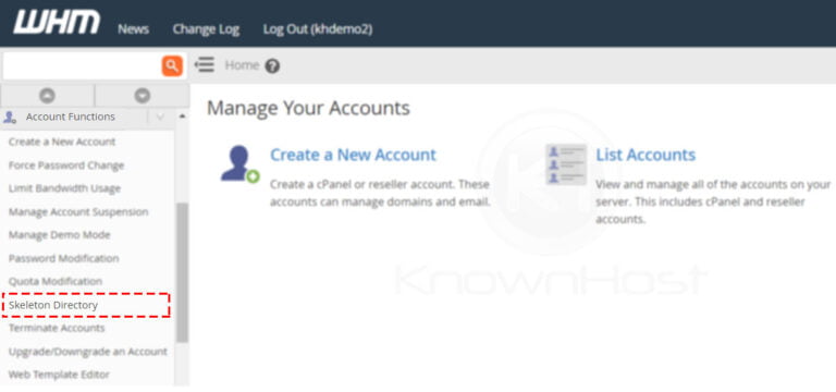 How to configure Skeleton Directory? - KnownHost