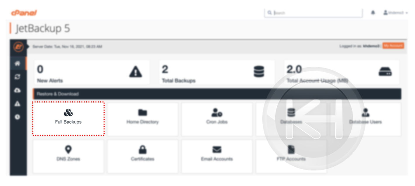 How to restore full cPanel backup with JetBackup 5? - KnownHost