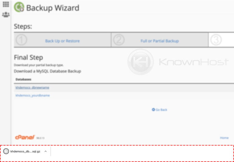 How To Backup Mysql Database Using Cpanel Knownhost