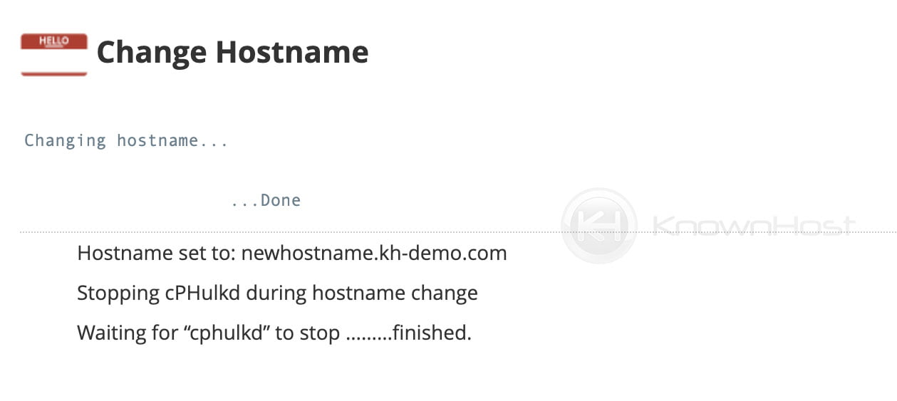 How to change the Hostname of a cPanel/WHM server? - KnownHost
