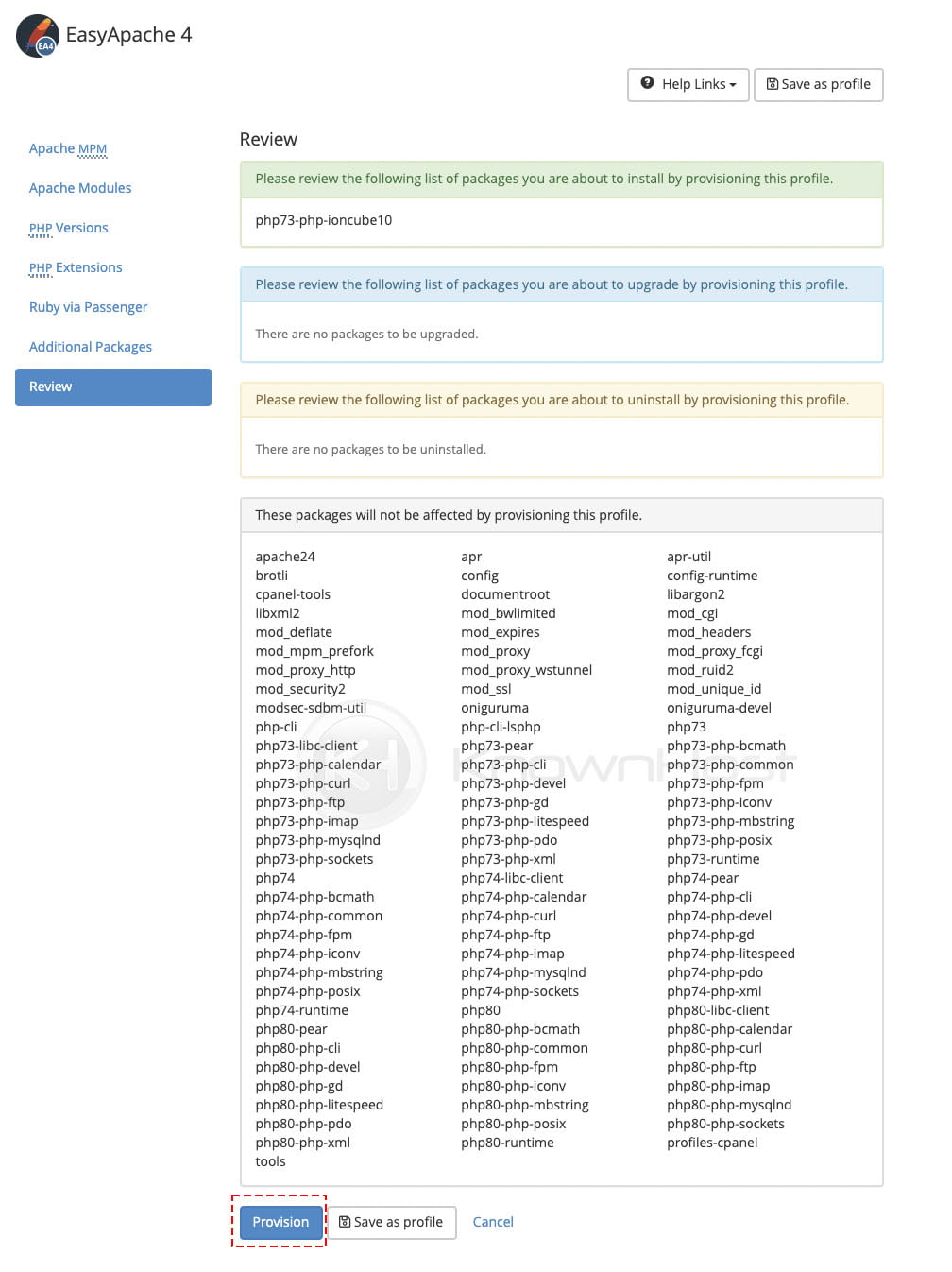 What is EasyApache and how do I use it? - KnownHost