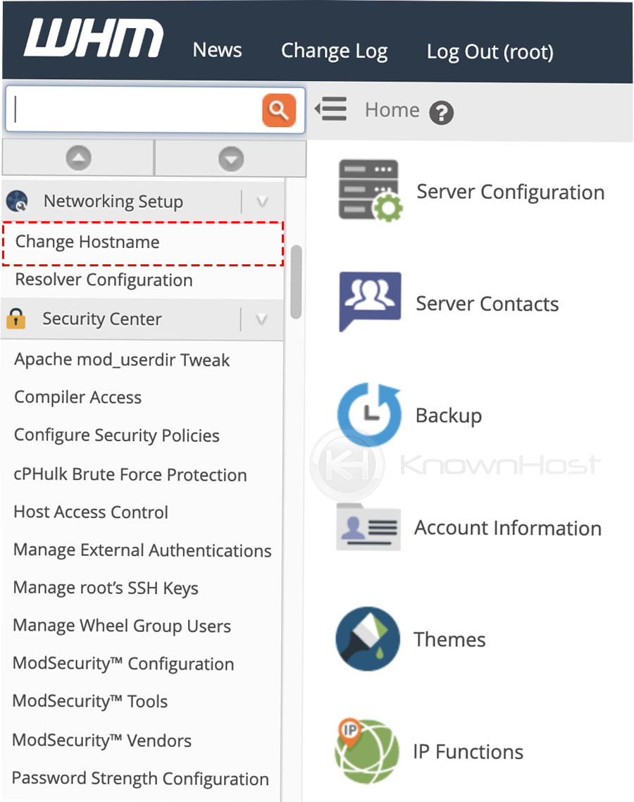 How to change the Hostname of a cPanel/WHM server? - KnownHost