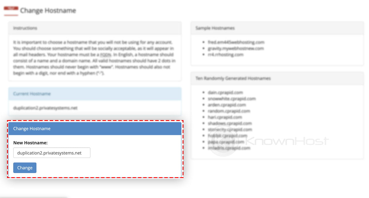 How to change the Hostname of a cPanel/WHM server? - KnownHost