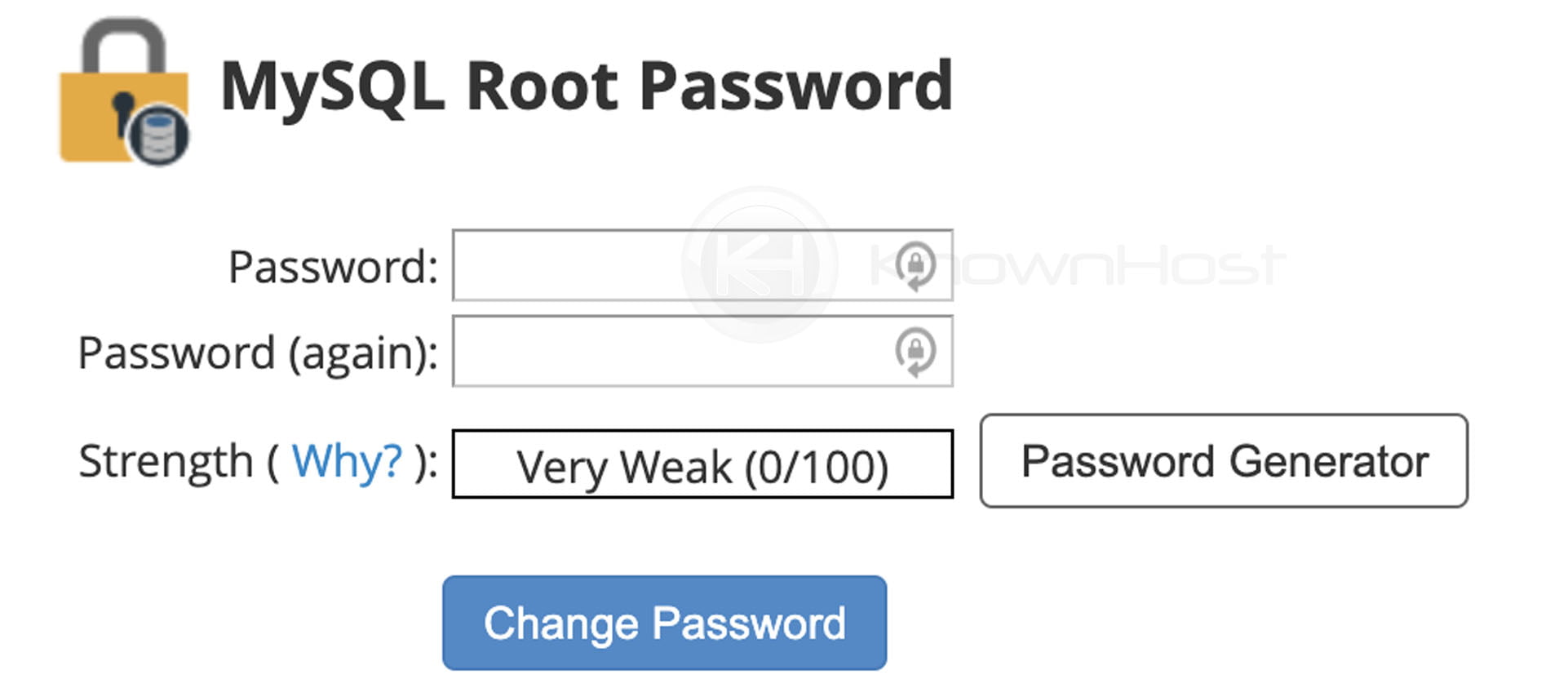 phpMyAdmin is asking for a password to login - KnownHost