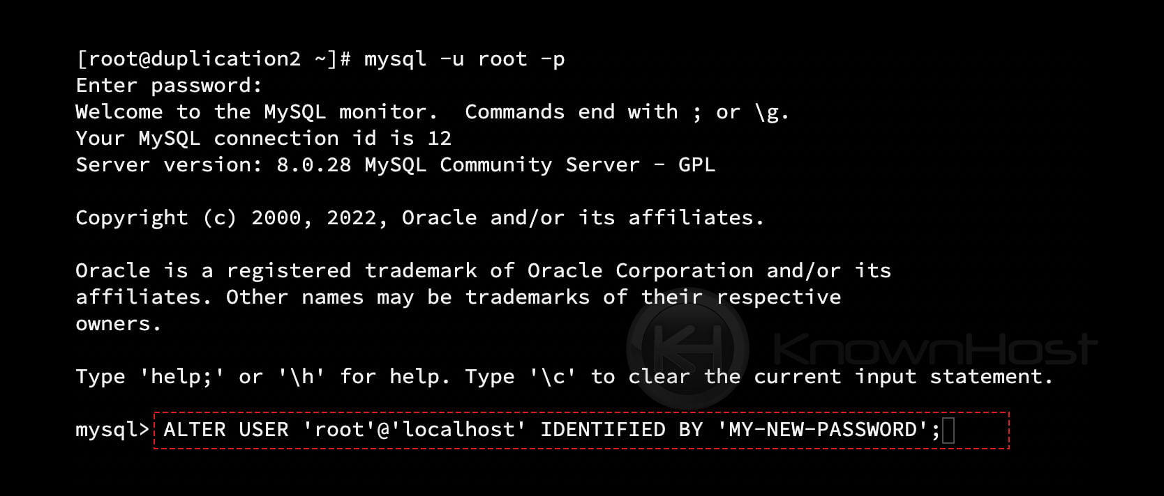 How to reset the MySQL root password? - KnownHost