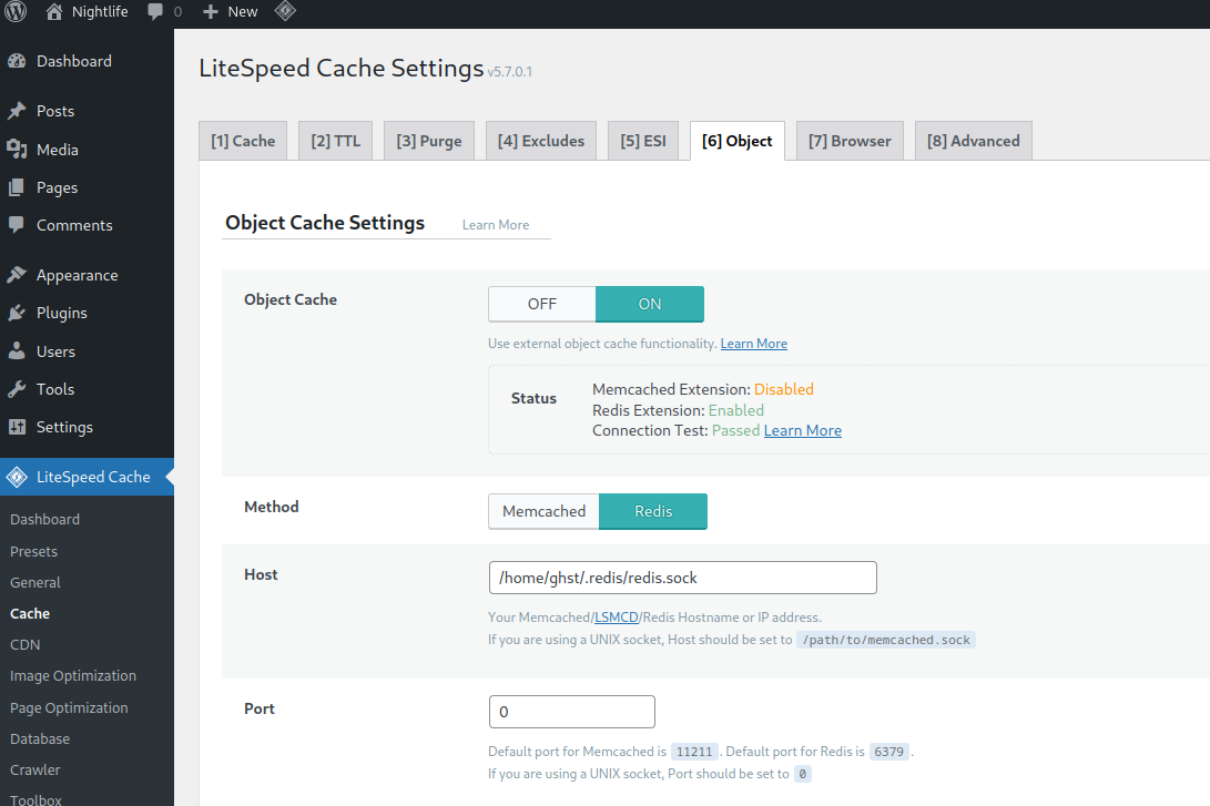 How to enable Redis/Memached Object Caching - KnownHost
